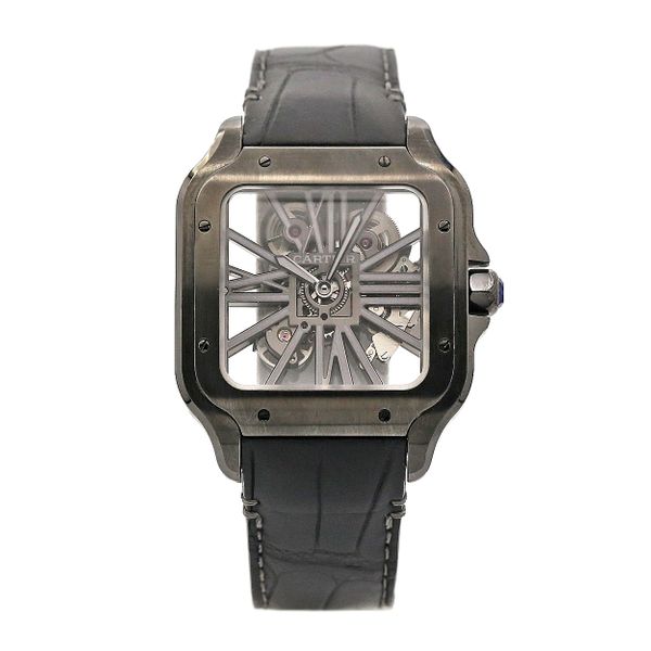FS: Mens Cartier Santos Stainless Steel w/ Skeleton Roman Dial WHSA0009 ...