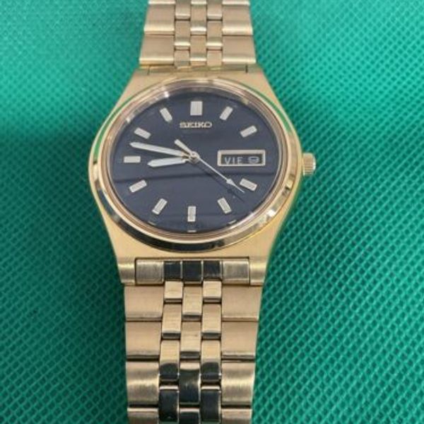 Vintage Seiko V743-8A20 A1 Quartz Wrist Watch Men's Gold Tone New Battery | WatchCharts Marketplace