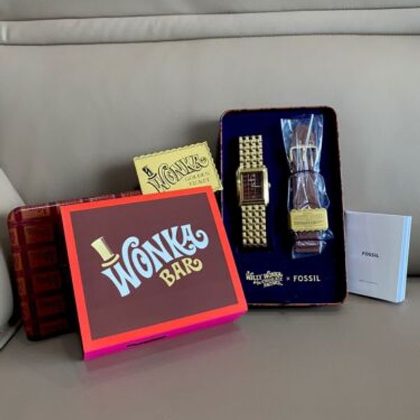 Willy Wonka™ x Fossil Limited Edition Three-Hand Gold-Tone Stainless ...