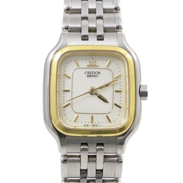 [Used] SEIKO Credor square type quartz ladies' watch 18K combination ...
