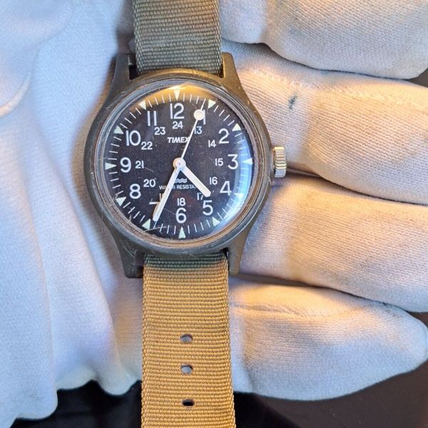 Vintage Timex “MacGyver” Military Field Watch 24 HR Camper Mechanical ...