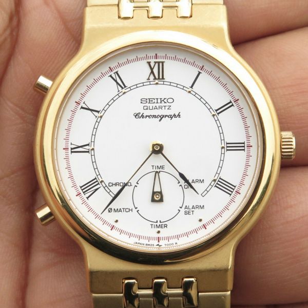 Vintage SEIKO Dancing Hands 8M25-7000 Quartz Watch Alarm, Stopwatch ...