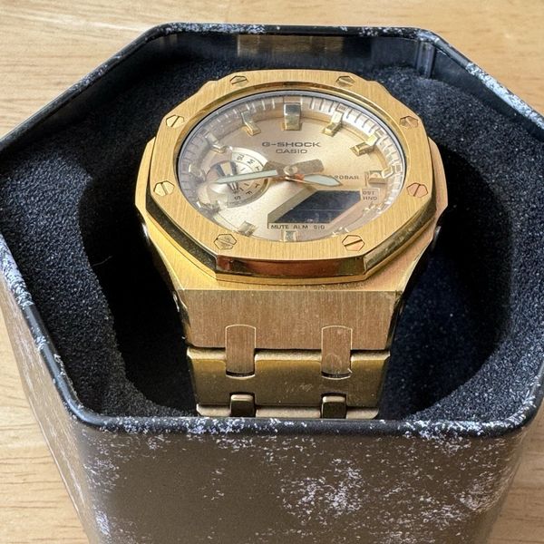Casio G-Shock Gold Color GA2100 All Yellow Gold custom MOD ...