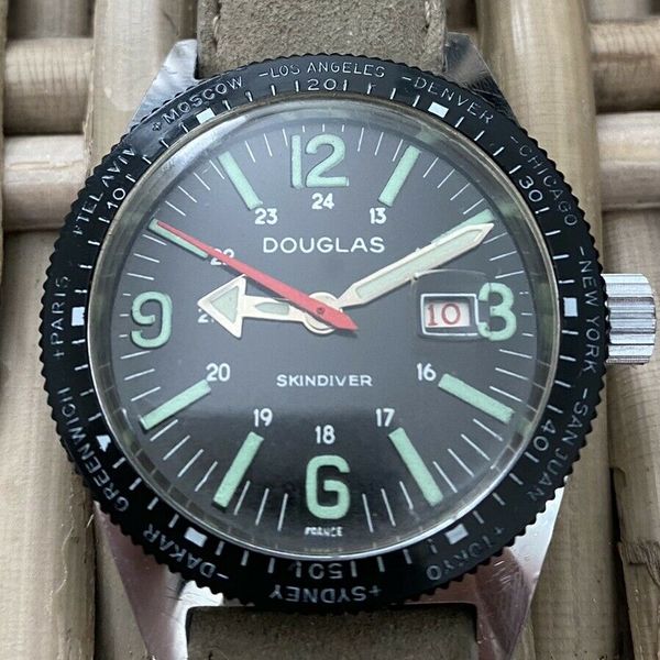 Wolbrook / Douglas SkinDiver WorldTimer, Antimagnetic Vintage Manual ...