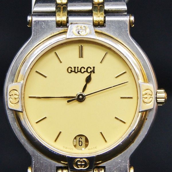 GUCCI 9000M Gold & Stainless Steel 32mm Vintage Quartz Watch ...