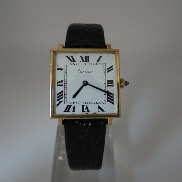 Cartier Square Manual Wind Gold Plated 28mm Vintage 1970's ...