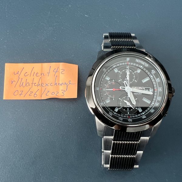 [WTS] Seiko Alarm Chronograph SNAB19P1 7T62 Two Tone Black Quartz ...