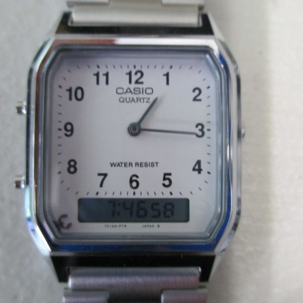 Casio Analog-Digital Combination White Dial Unisex Watch AQ-230-defect ...