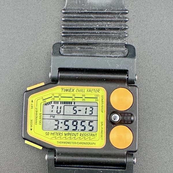 Working Timex Chill Factor Menâ s Watch Thermometer Skiathlom Surf 65 ...