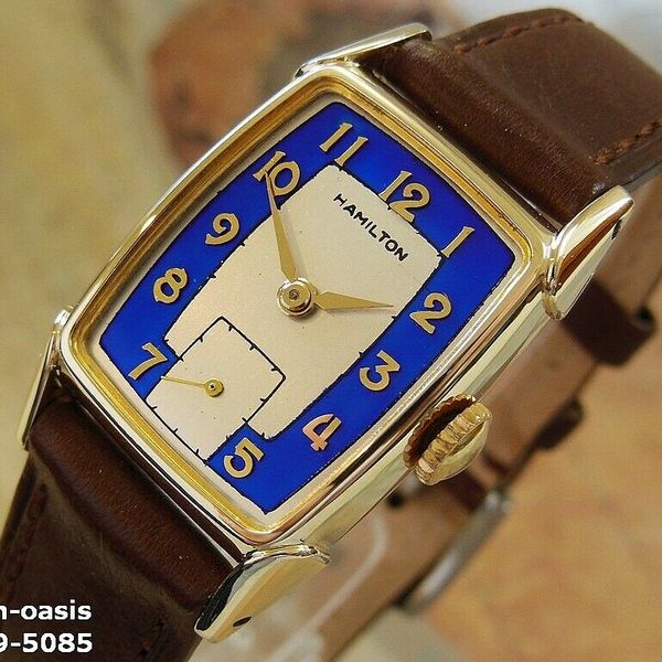1949 Vintage HAMILTON Jeffrey , Stunning Silver & Blue Dial, Serviced ...