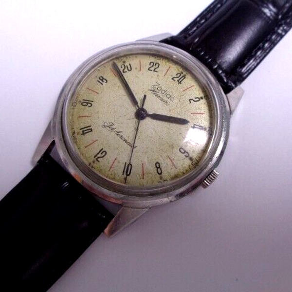 Zodiac Hermetic Mens Watch Hand Winding Jet Aeronaut Silver Dial ...