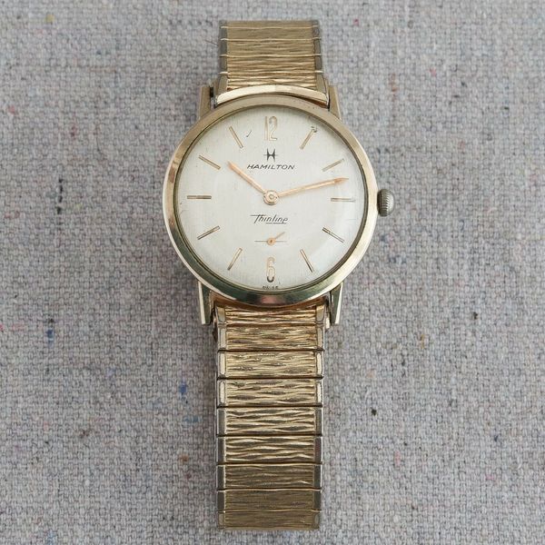 Vintage 1960s 10k Gold Filled Hamilton Thinline Wrist Watch Gold Filled ...