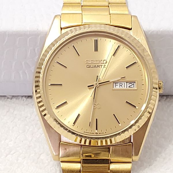 Vintage Seiko SQ Men's Presidential Gold Tone Day Date Quartz Watch Three Jewels | WatchCharts ...