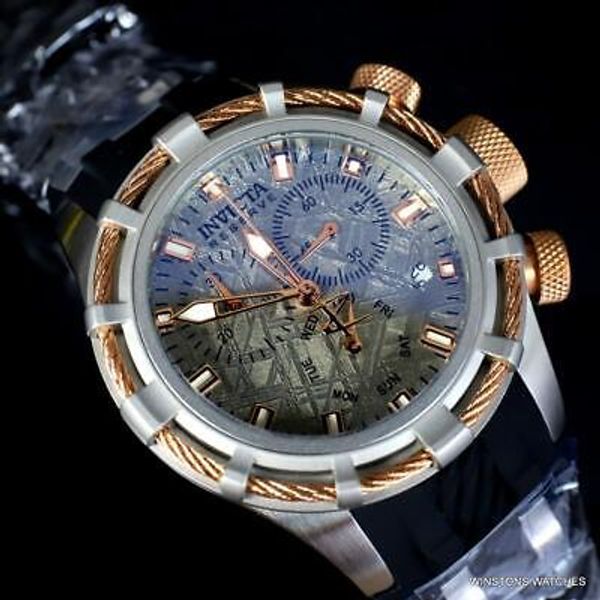 Invicta Reserve Bolt Muonionalusta Meteorite 40mm Gold Tone Swiss Mvt ...