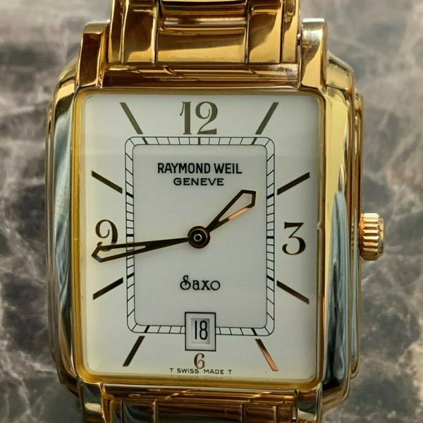 Raymond Weil, Mens Saxo. Stainless Steel. 18k Gold Electroplated. 9110 ...