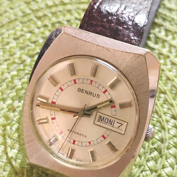 Vintage BENRUS Automatic Day/Date Stainless Mans Watch Working And ...