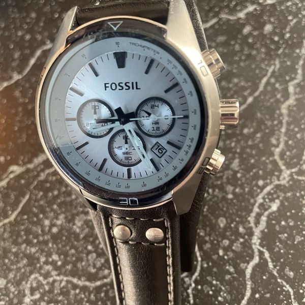 Fossil Coachman Watch CH-2564 Mens Chronograph 44mm Case Black Bund ...