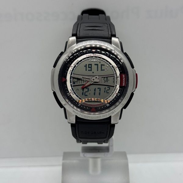 Casio Menâ s Sports Chronograph Alarm Wrist Watch AQF-100 Tide Graph ...
