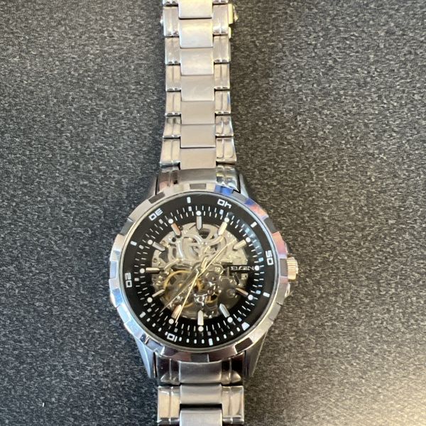 Elgin Stainless Automatic Skeleton Watch FG8030 381 Automatic Watch ...