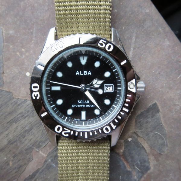 SOLD: Alba AEFD530 Solar Diver 38mm V147 Seiko Solar movement ...