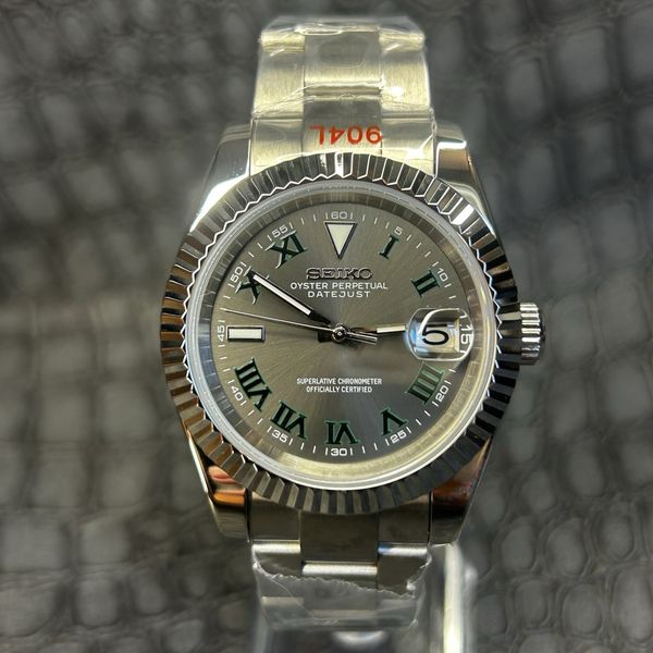 Seiko Wimbledon Mod Watch Automatic Nh35 Movement Oyster Stainless ...