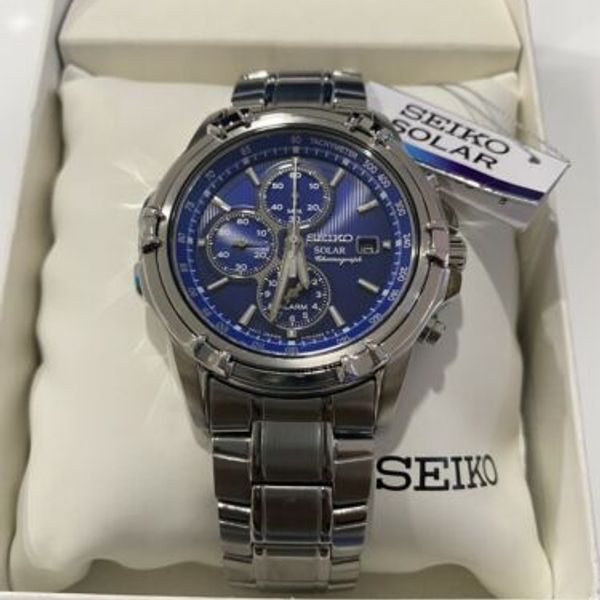 NEW Seiko Solar Chronograph Blue Dial Men's Watch V172-0AJ0 | WatchCharts