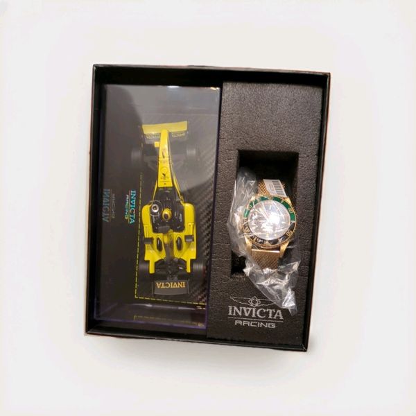 Invicta Racing Set Model 47723 Gold Auto Watch + F2 Car & Hat Boxed NEW ...
