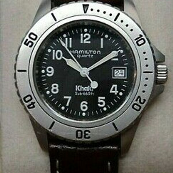 Hamilton Khaki 8587B Sub-660ft 30MM Stainless Steel Womens Military ...