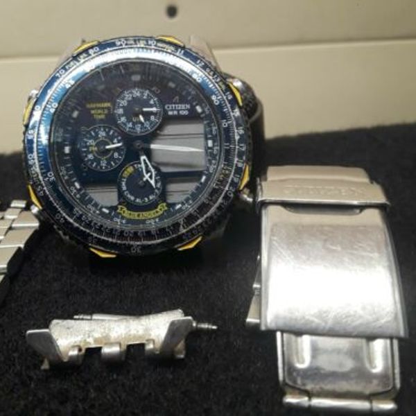For parts CITIZEN Promaster Navihawk Blue Angels Chronograph Watch C300 ...