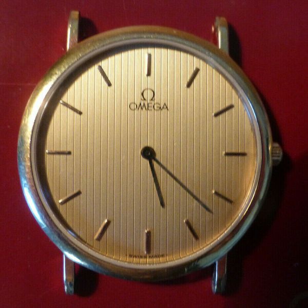 Mens Omega DeVille Ultra-slim 1988 Gold Coloured Quartz Mens Watch Cal ...