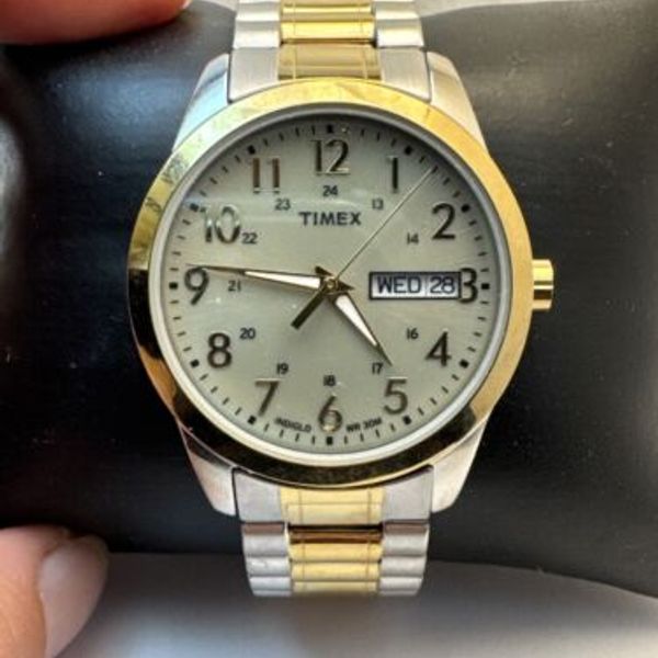 Timex Men's Sport Two-Tone Stainless Steel Expansion Band T2M935 DAY ...