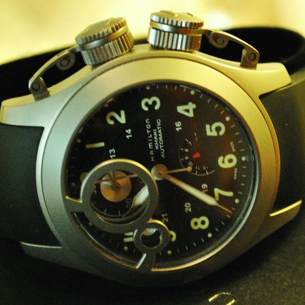 SOLD ........ BNIB Hamilton Men's Navy Frogman Titanium Automatic ...