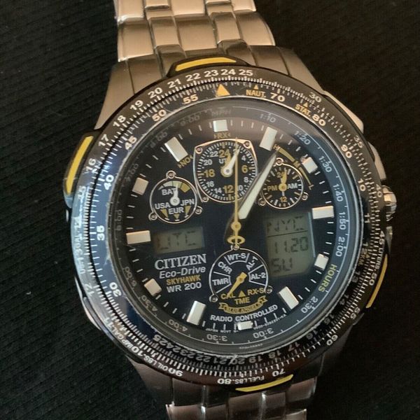 Citizen Eco-Drive Skyhawk WR 200 U600-S053030 Black Solar Mens ...