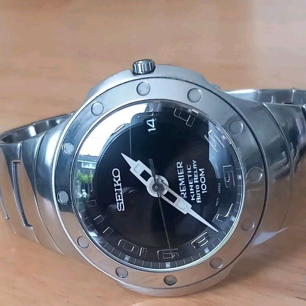 Seiko Premier Kinetic Auto Reley Mens Watch 5J22-0D60 | WatchCharts Marketplace