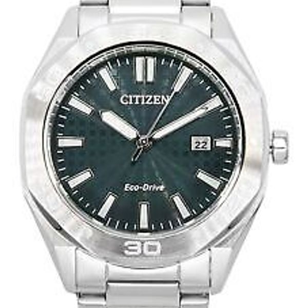 Citizen Eco-Drive Stainless Steel Green Dial BM7630-80X 100M Men's ...