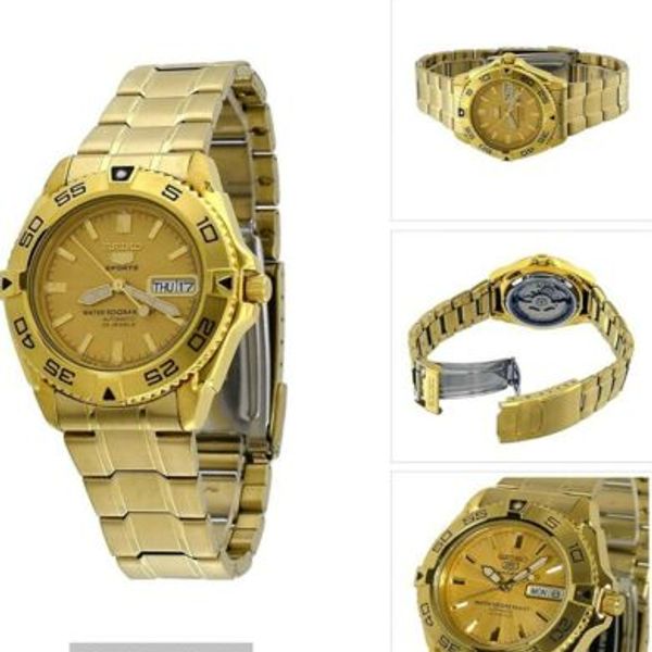 Seiko 5 Sports Gold Diver Style Men's Watch - SNZB26J1 New with Tags ...