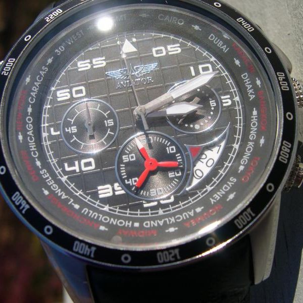 SOLD: Aviator AVW7770G59 World Time Pilot Affordable Chrono, only $40 ...