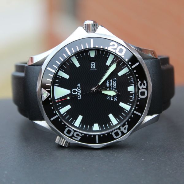 SALE! Omega Seamaster Pro 300M SMP Quartz Black Dial Sword Hands Full ...