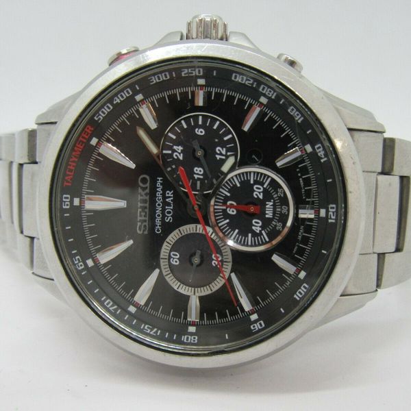 Seiko Chronograph Solar V175-0DM0 Wrist Watch for Men | WatchCharts ...
