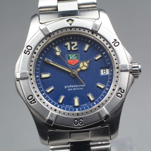 [Exc+5] TAG Heuer Professional 2000 WK1213 Blue Dial Quartz Swiss Men's Watch | WatchCharts ...