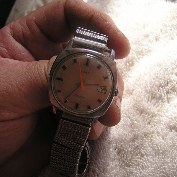 Vintage Timex Electric Watch Orange Second Hand | WatchCharts Marketplace