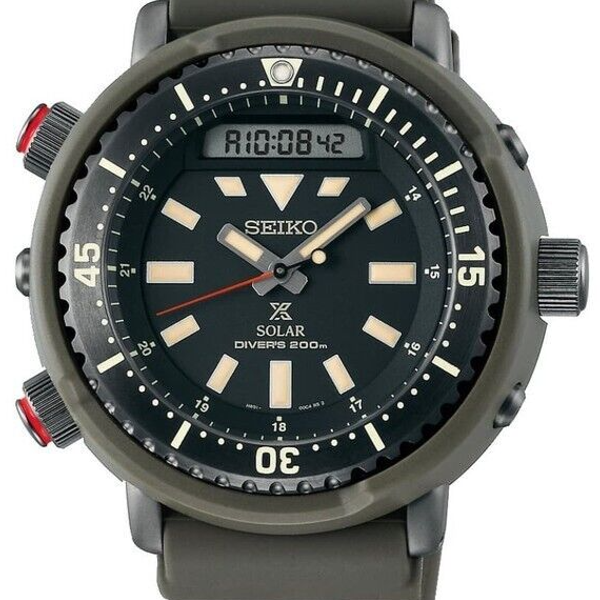 SEIKO ProspeX SNJ031P1 Solar Watch Green Diver 200m Street ARNIE H851 ...