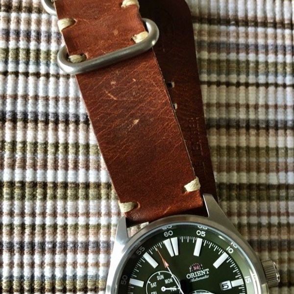 FS: Orient Defender II Green Dial Zuludiver 2 Ring Leather Zulu ...