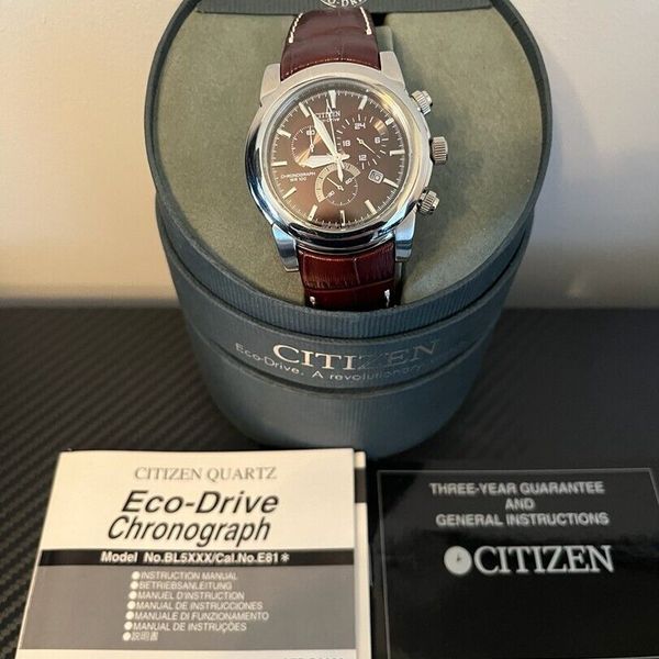 Citizen eco drive mens watch leather strap H500 S049628 HST ...