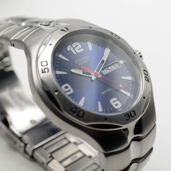 Citizen Quartz WR 50 Men's Sports Watch Blue Dial 2500-S020875 New ...