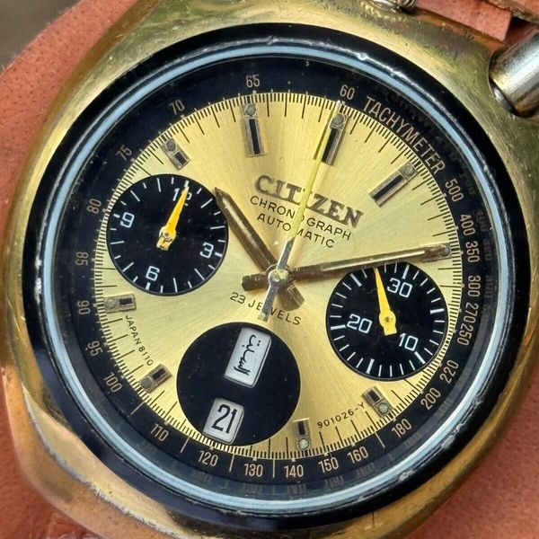Vintage Citizen Bullhead Chronograph Automatic 8110A Brad Pitt Watch 67 ...