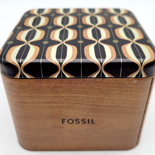 Fossil Jacqueline Blue Dial Ladies Brown Leather Strap Wristwatch ...