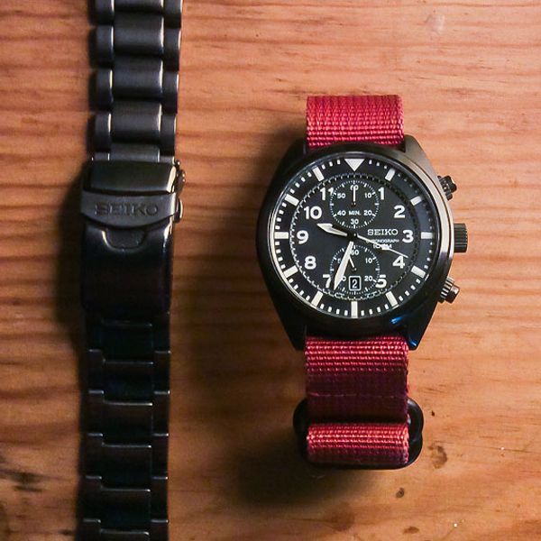 [UK] Seiko 100m Chronograph 7T94 SNN233P1 / SNN233 Bracelet + Zulu £70 - Black, Pilotish ...