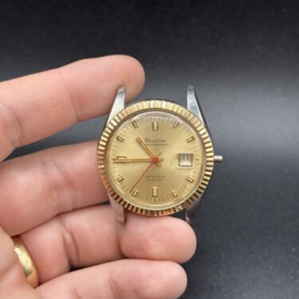 Bulova N1 1971 10k Bezel Oceanographer 333 Automatic Watch No Crown But ...