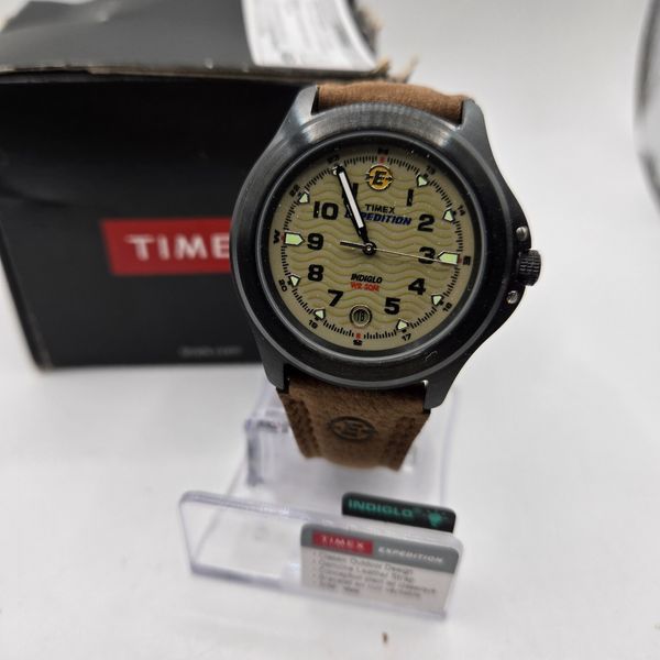 Men's Timex Expedition Field Brown Leather Strap Watch T47012 WF NEW ...